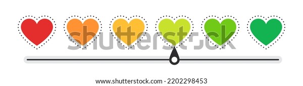 Hearts Scale Mood Scale Satisfaction Indicator Stock Vector (Royalty ...