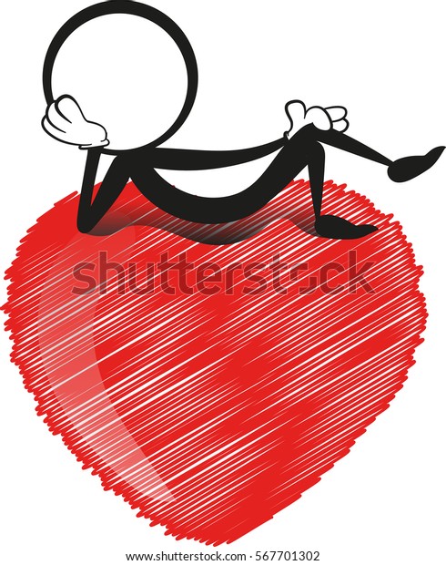 Hearts Stick Figure Stock Vector (Royalty Free) 567701302