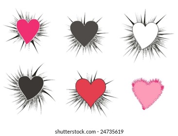 Different Graphic Hearts Illustration Design Stock Vector (Royalty Free ...