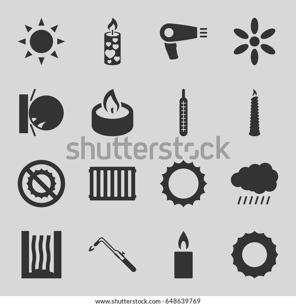 Heat Icons Set Set 16 Heat Stock Vector (Royalty Free) 648639769 ...
