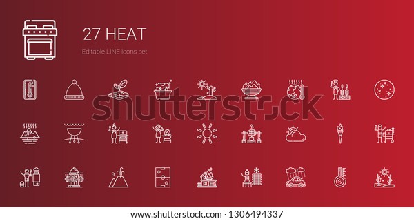 Heat Icons Set Collection Heat Rain Stock Vector (Royalty Free ...