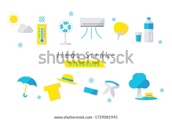 Heat Stroke Prevention Icon Set Stock Vector (Royalty Free) 1729081945 ...