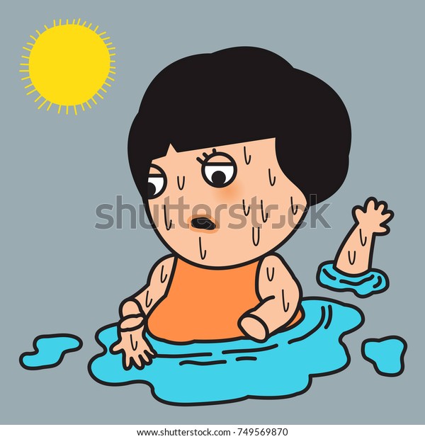 Heat Sun Extreme Has Melted Girl Stock Vector (Royalty Free) 749569870