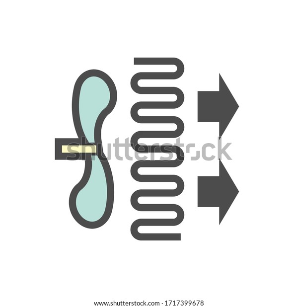 Heat Ventilation Condenser Unit Coil Icon Stock Vector (Royalty Free ...
