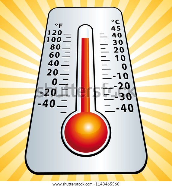 Heat Wave Maximum Temperature Thermometer Vector Stock Vector (Royalty ...