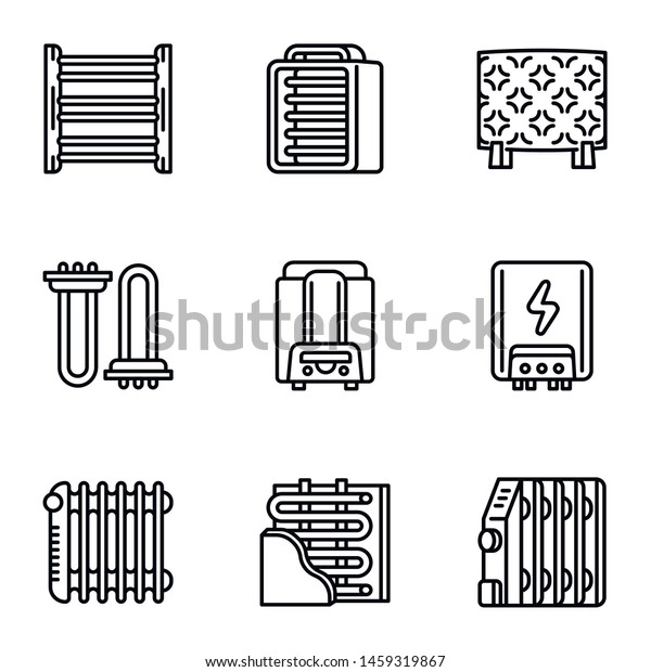 Heater Icon Set Outline Set 9 Stock Vector (Royalty Free) 1459319867 ...
