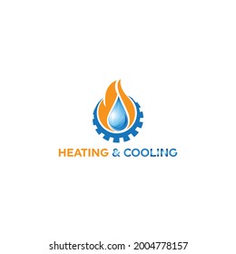 Heating Cooling Logo Design Vector Stock Vector (Royalty Free ...