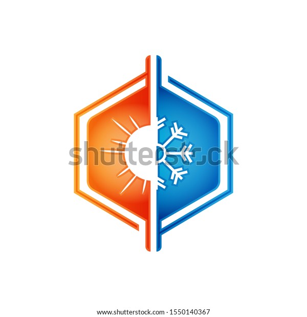 Heating Cooling Logos Abstract Heating Cooling Stock Vector (Royalty ...
