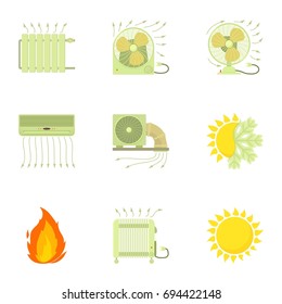 Heating Icons Set Cartoon Set 9 Stock Vector (Royalty Free) 694422148 ...