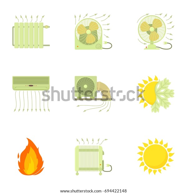 Heating Icons Set Cartoon Set 9 Stock Vector (Royalty Free) 694422148 ...