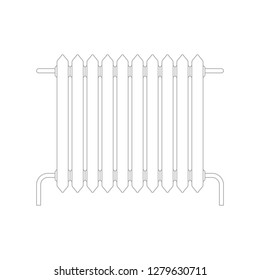 Water Heat Home Radiator Sketch Engraving Stock Vector (Royalty Free ...