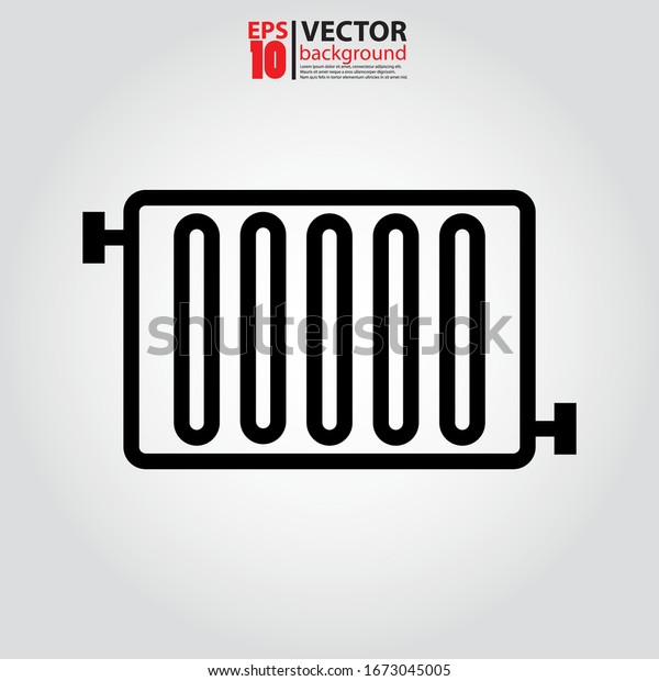 Heating Radiator Outline Icon Clipart Image Stock Vector (Royalty Free ...