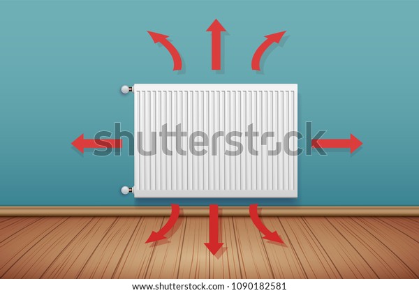 Heating Radiator Scheme Heat Spreading Room Stock Vector (Royalty Free ...