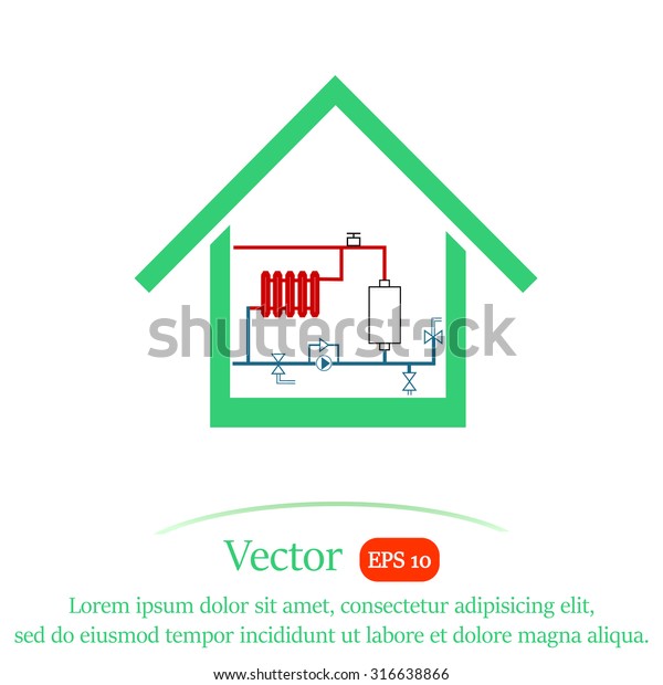 Heating Scheme Home Vector Icon Stock Vector (Royalty Free) 316638866 ...