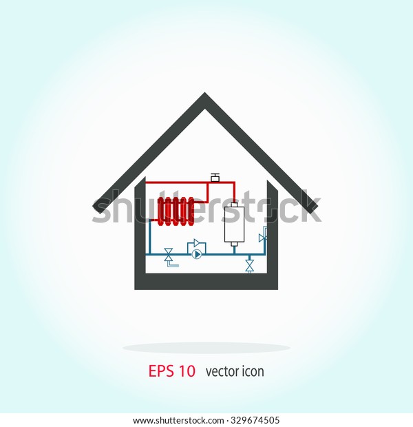 Heating Scheme Home Vector Icon Stock Vector (Royalty Free) 329674505 ...