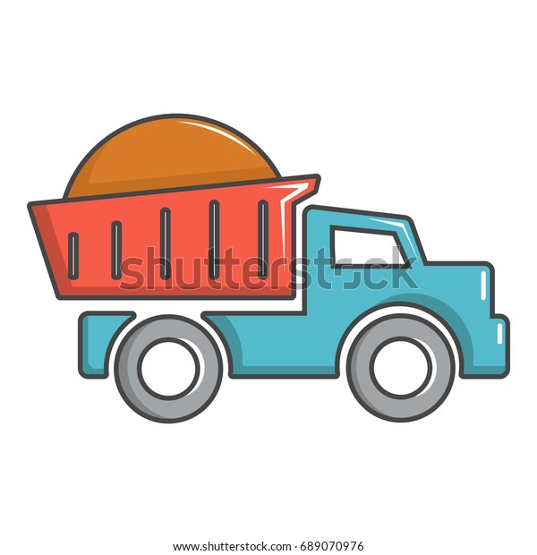 Heavy Construction Tipper Icon Cartoon Illustration: เวกเตอร์สต็อก ...