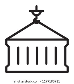 Heavy Container Lifting Icon Stock Vector (Royalty Free) 1199195911 ...