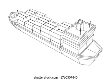Vektor Stok Heavy Dry Cargo Ship Bulk Carrier (Tanpa Royalti ...