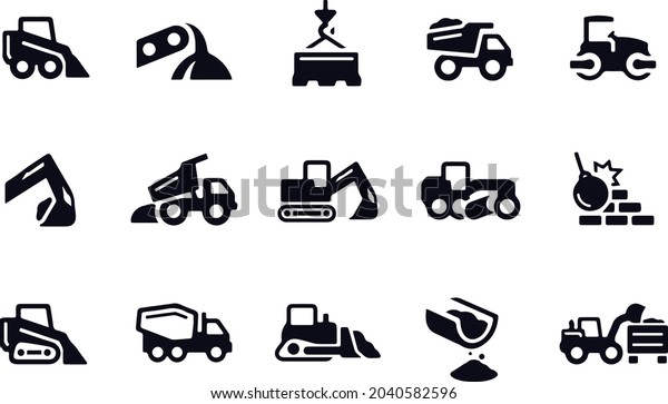 Heavy Equipment Icons Vector Design Stock Vector (Royalty Free ...