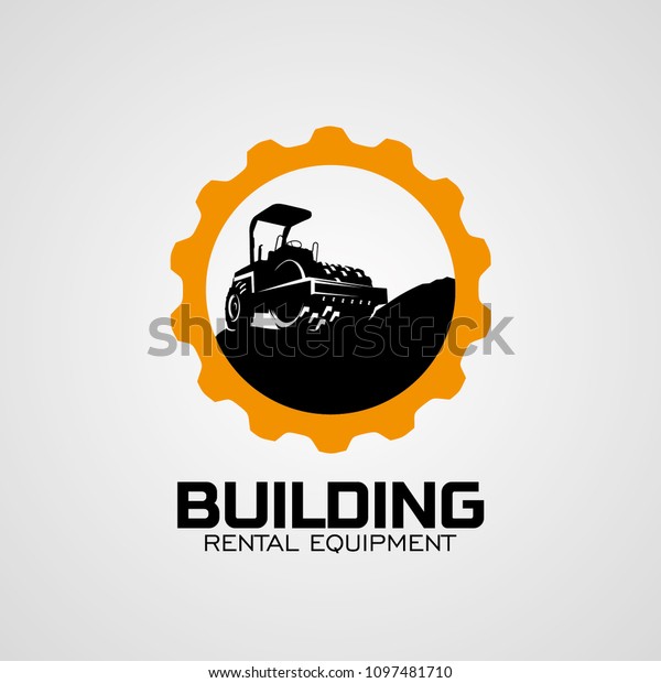 Heavy Equipment Roller Logo Designs Template Stock Vector (Royalty Free ...
