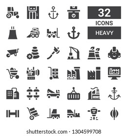 Heavy Icon Set Collection 32 Filled Stock Vector (Royalty Free ...