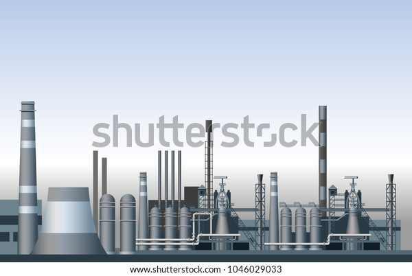 Heavy Industry Factory Vector Illustration Isolated Stock Vector ...
