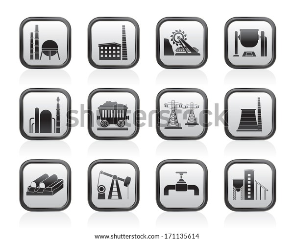Heavy Industry Icons Vector Icon Set Stock Vector (Royalty Free ...