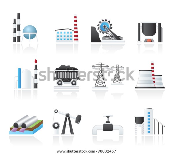 Heavy Industry Icons Vector Icon Set Stock Vector (Royalty Free ...