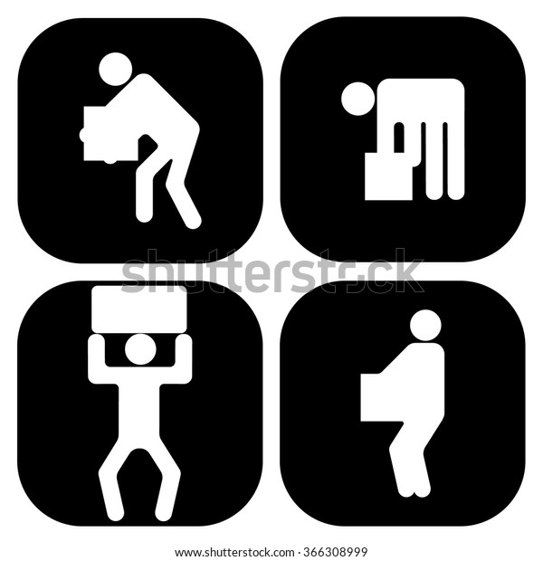 Heavy Load Black White Images Symbols 스톡 벡터(로열티 프리) 366308999 ...