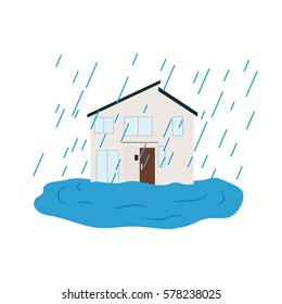 Heavy Rain Flooding Stock Vector (Royalty Free) 578238025 | Shutterstock