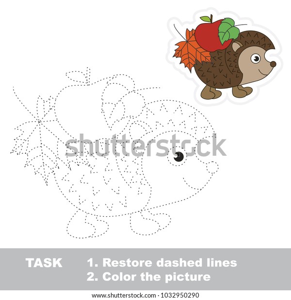 Hedgehog Dot Dot Educational Game Kids Stock Vector (Royalty Free ...