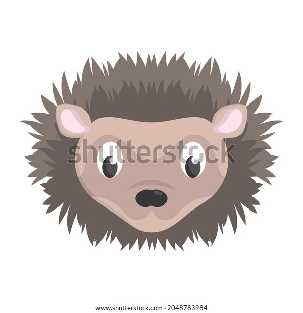 Hedgehog Face Front View Animal Head Stock Vector (Royalty Free ...