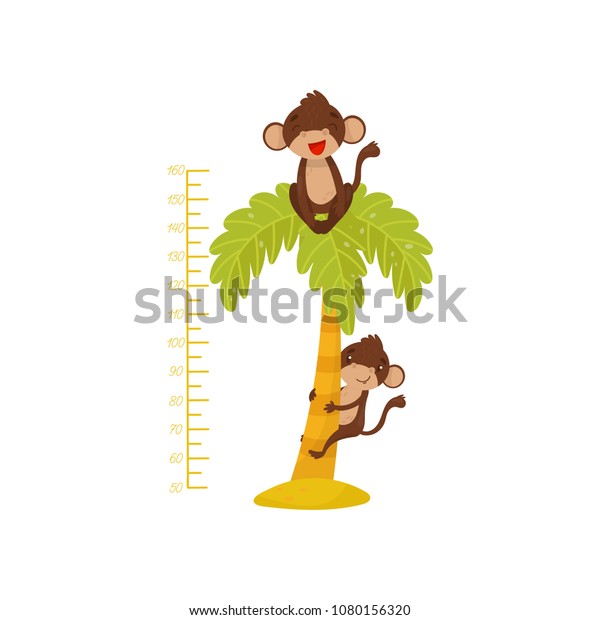 Height Chart Children Funny Monkeys On Stock Vector (Royalty Free ...