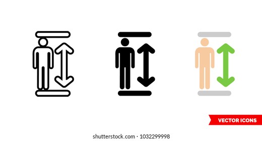 Height Icon 3 Types Color Black Stock Vector (Royalty Free) 1032299998 ...