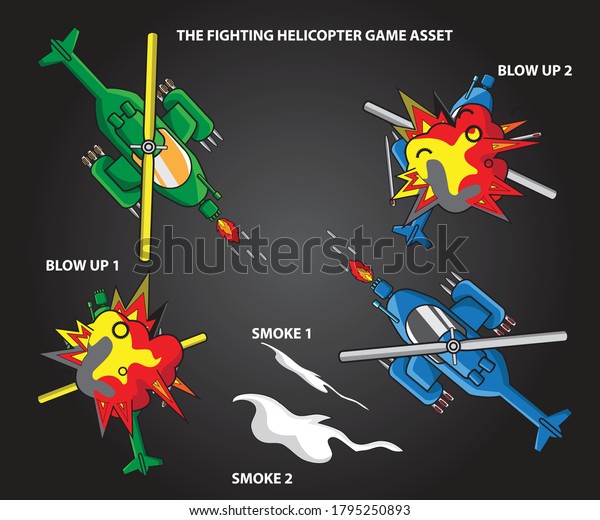Helicopter Fighting Game Asset Stock Vector (Royalty Free) 1795250893 ...