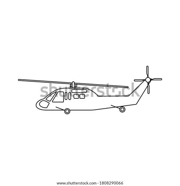 Helicopter Line Art Vector Illustration Vector Stock Vector (Royalty ...