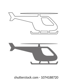 Helicopter Outline Icon Stock Vector (Royalty Free) 1074188720 ...