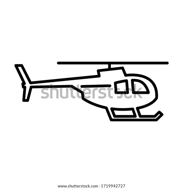 Helicopter Side View Icon Outline Vector Stock Vector (Royalty Free ...
