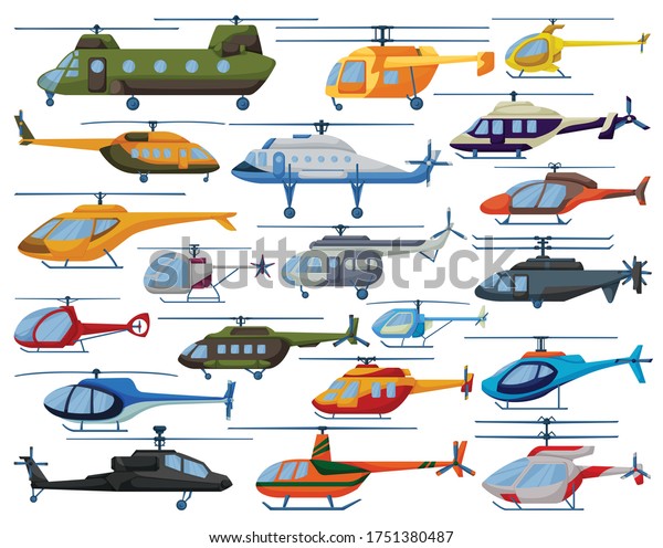 Helicopter Vector Cartoon Set Icon Vector Stock Vector (Royalty Free ...