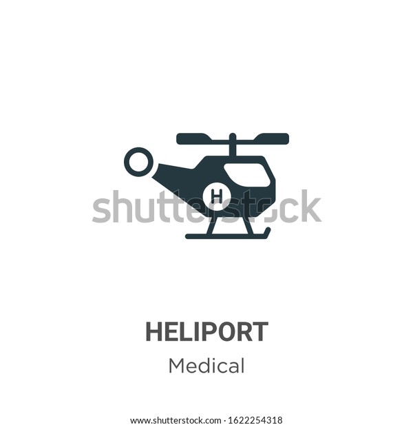 Heliport Glyph Icon Vector On White Stock Vector (Royalty Free ...