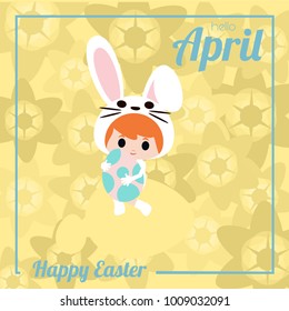 Hello April Illustration: vector de stock (libre de regalías ...