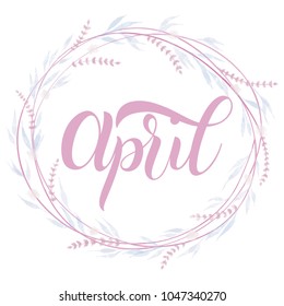 Hello April Lettering Elements Invitations Posters Stock Vector ...
