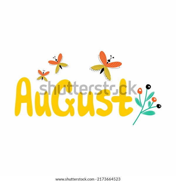 Hello August Cute Summer Illustration Stock Vector (Royalty Free ...
