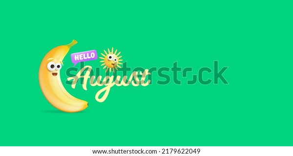 hola Banner horizontal de agosto con: vector de stock (libre de ...