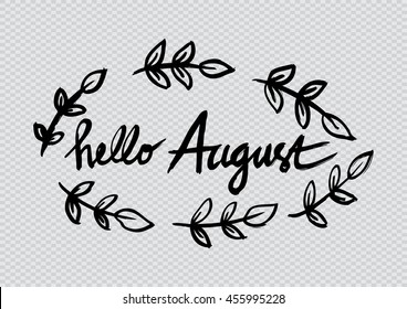 Hello Augusthand Drawing Illustration Stock Vector (Royalty Free ...