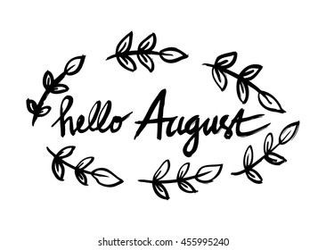 Hello Augusthand Drawing Illustration Stock Vector (Royalty Free ...