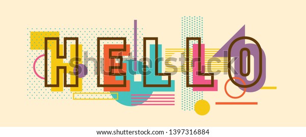 Hello Banner Design Modern Style Various Stock Vector (Royalty Free ...