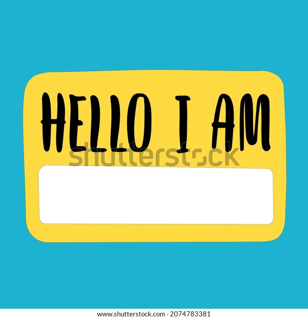 Hello Black Yellow Tag Vector Template Stock Vector (Royalty Free ...