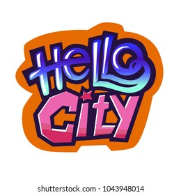 Hello City Vector Illustration Stock Vector (Royalty Free) 1043948014 ...