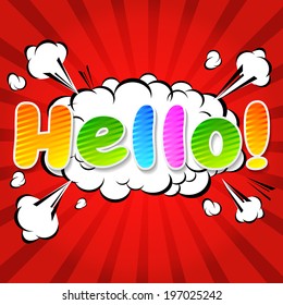 Hello Comic Speech Bubble Cartoon Stock Vector (Royalty Free) 197025242 ...